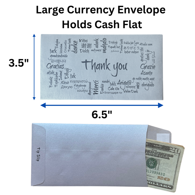 Large Multilingual Currency and Gratuity Envelopes from Tip Slip – Tip ...